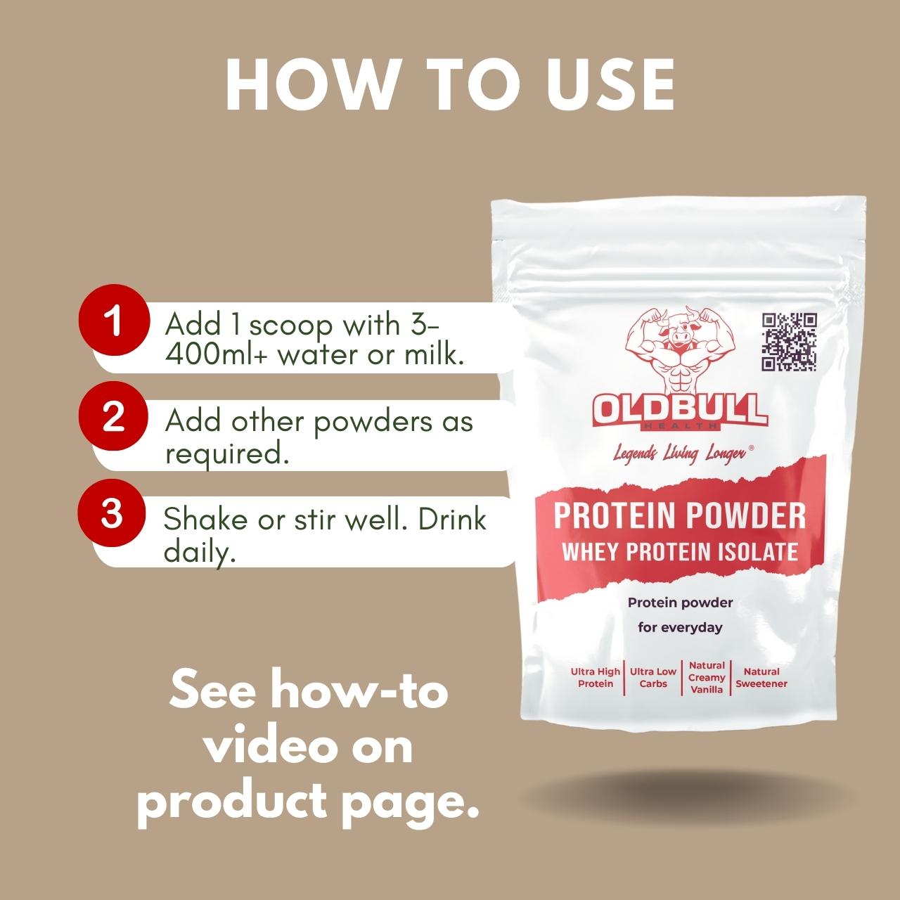 Whey Protein Isolate Powder 1kg | Old Bull Health